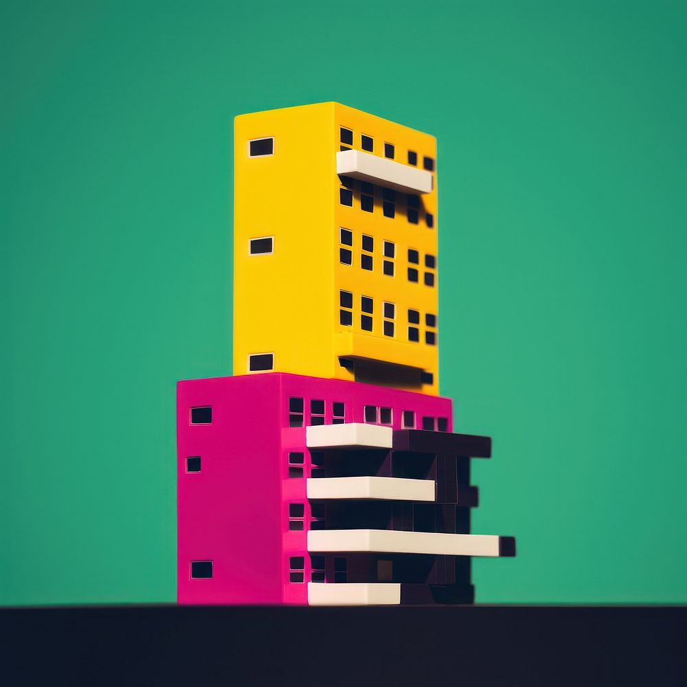 Colorful modern architectural building illustration | Free Photo ...