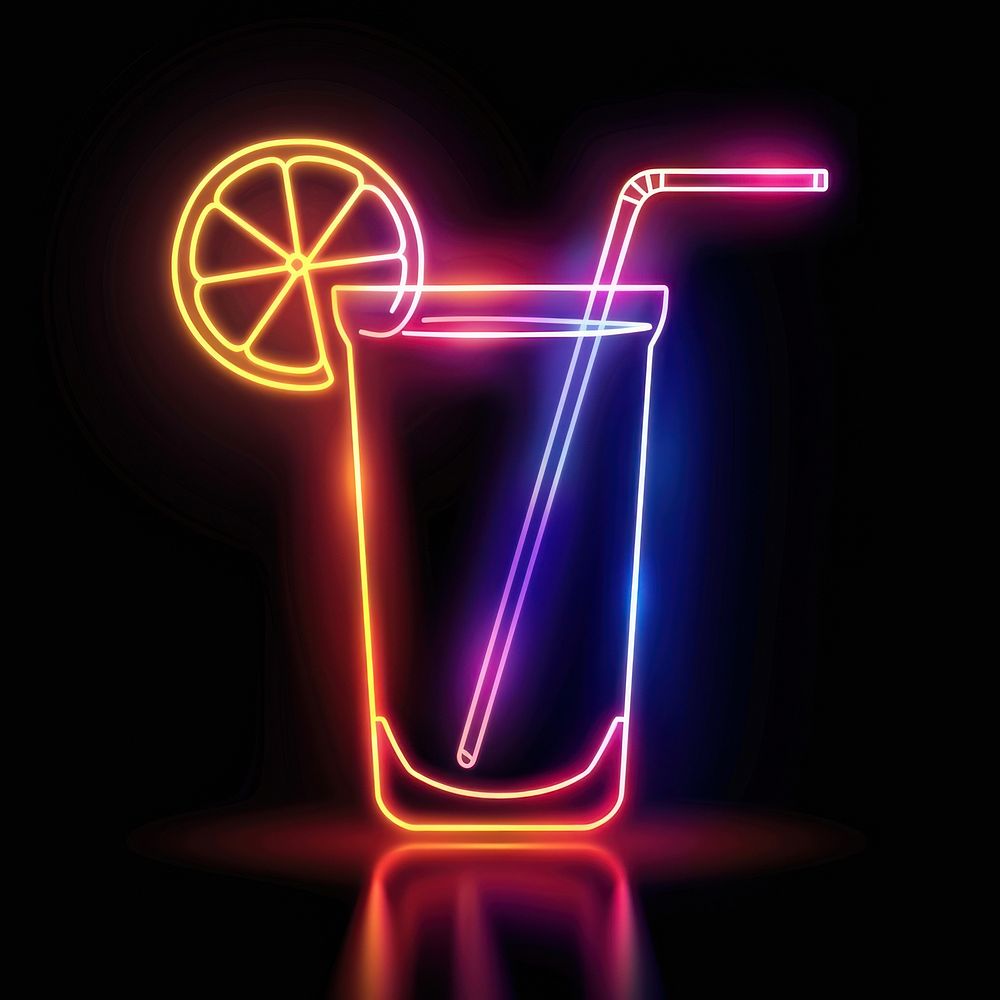 Neon cocktail drink illustration | Free Photo Illustration - rawpixel