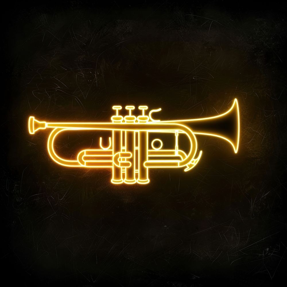 Neon trumpet on dark background | Free Photo Illustration - rawpixel