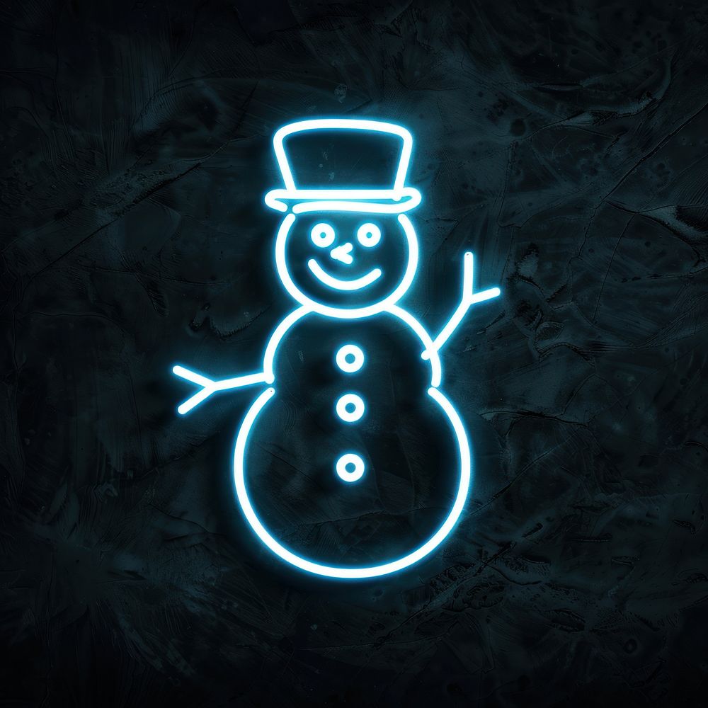 Neon snowman on dark background | Free Photo Illustration - rawpixel