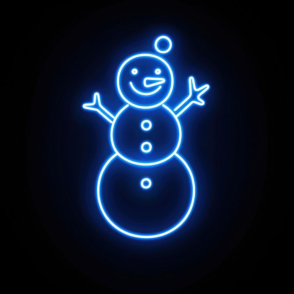 Neon snowman glowing illustration | Free Photo Illustration - rawpixel