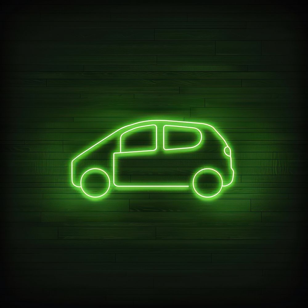 Green neon car outline | Free Photo Illustration - rawpixel