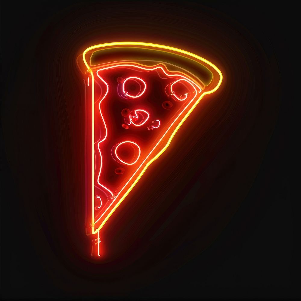 Neon pizza slice glowing art | Free Photo Illustration - rawpixel