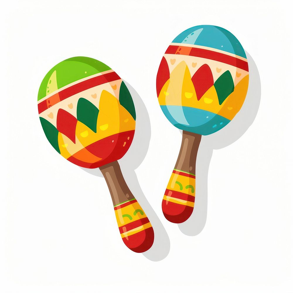 Colorful festive maracas illustration | Free Photo Illustration - rawpixel