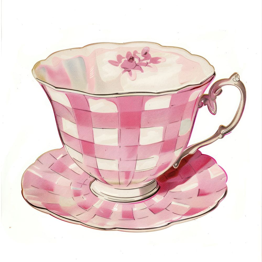 Tea cup collage cutout saucer | Free Photo Illustration - rawpixel