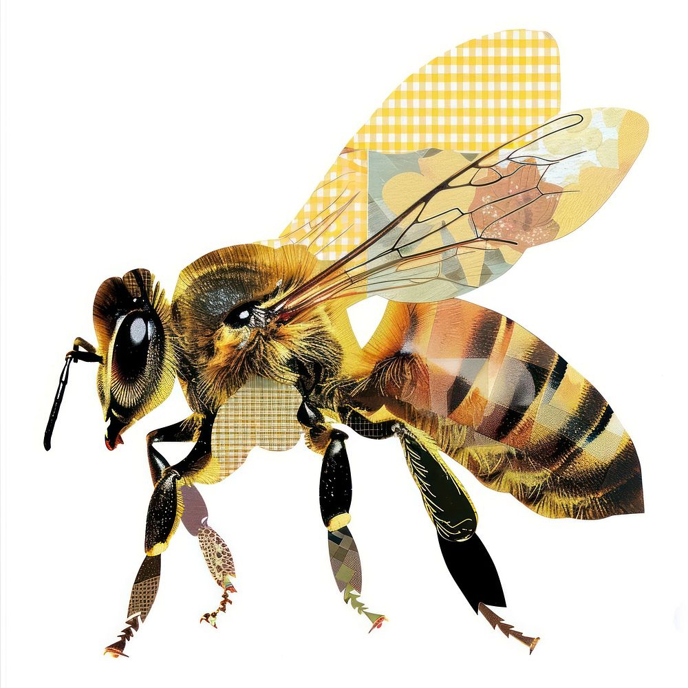 Bee collage cutout invertebrate andrena | Free Photo Illustration ...