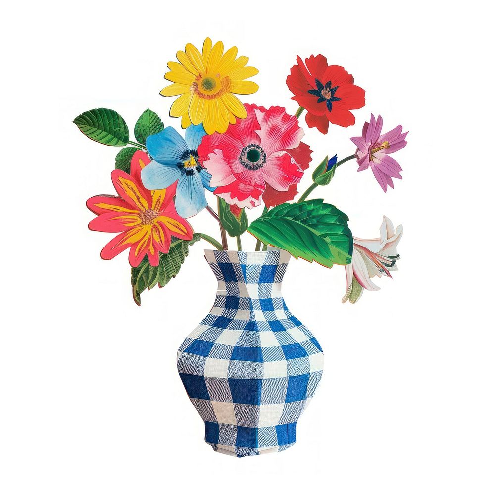 Flower vase collage cutout asteraceae | Free Photo Illustration - rawpixel
