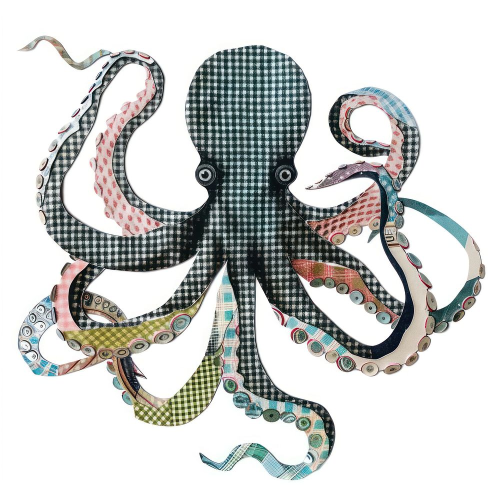 Octopus collage cutout invertebrate reptile | Free Photo Illustration ...