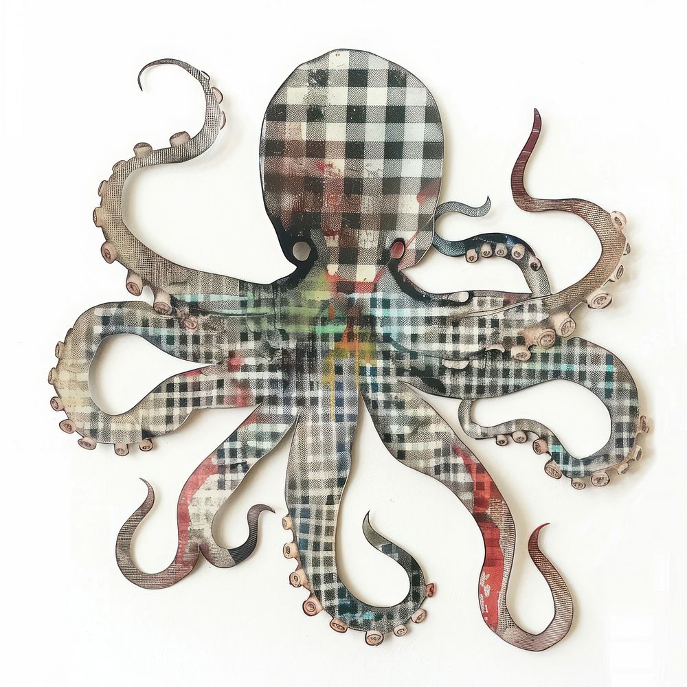 Octopus collage cutout invertebrate animal | Free Photo Illustration ...