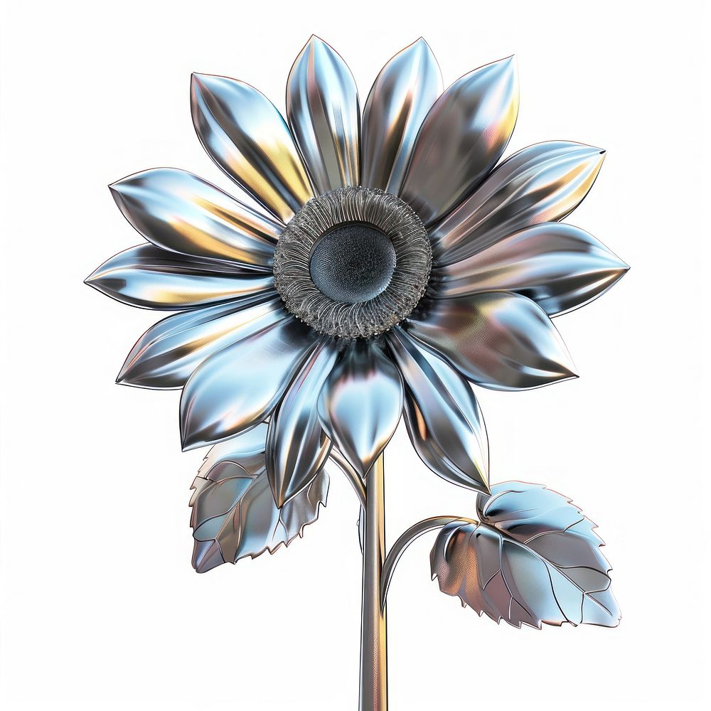 Metallic sunflower digital art | Free Photo Illustration - rawpixel