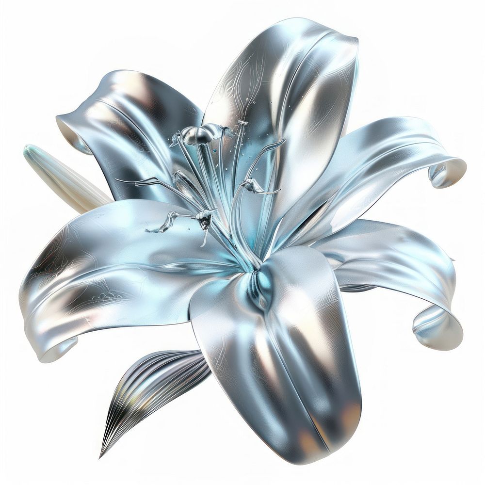 Metallic lily flower illustration | Free Photo Illustration - rawpixel