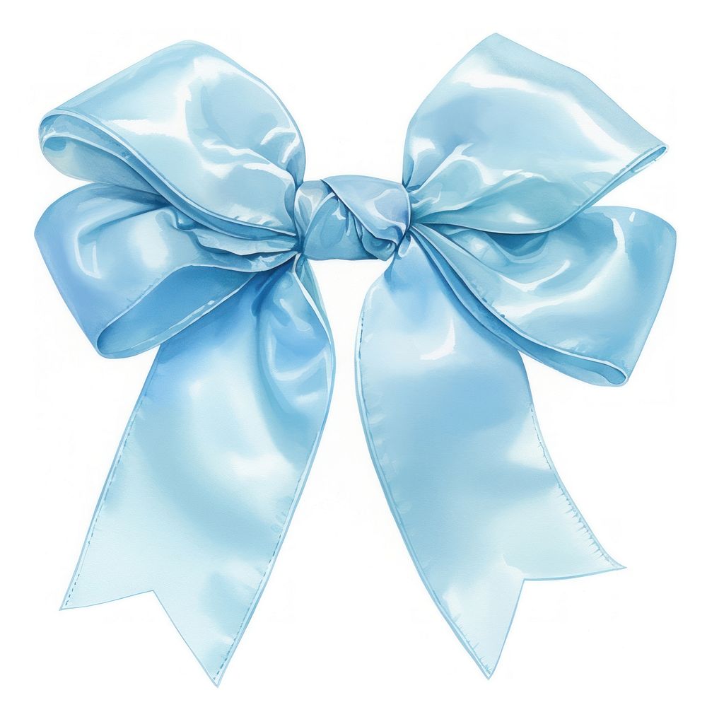 Glossy blue ribbon bow | Free Photo Illustration - rawpixel