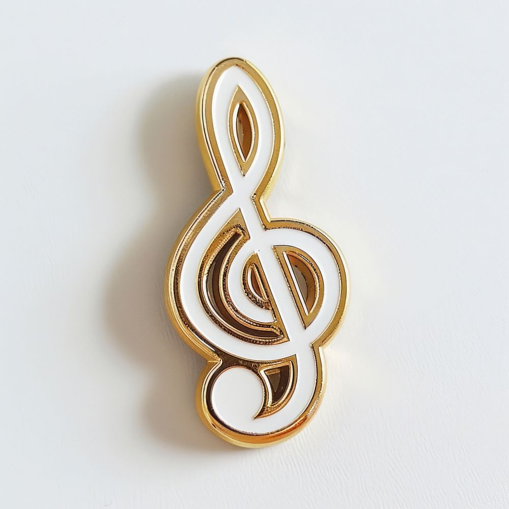 Elegant gold treble clef pin | Free Photo - rawpixel