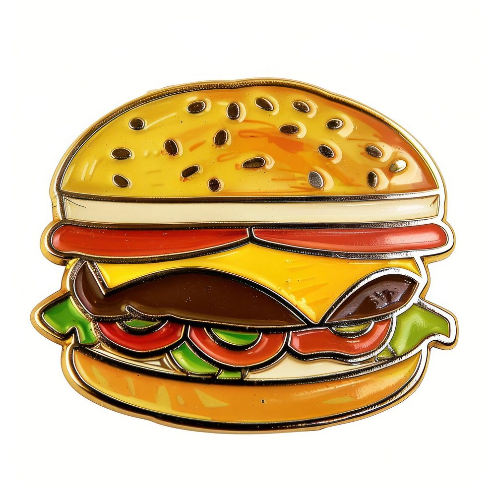 Colorful burger enamel pin | Free Photo - rawpixel