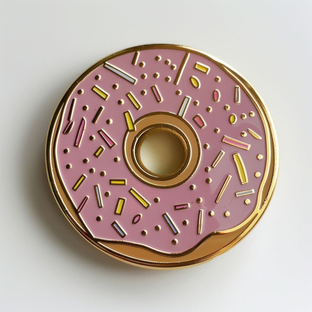 Pink frosted donut pin | Free Photo - rawpixel