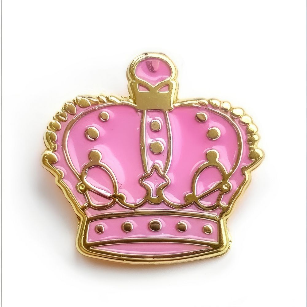 Pink crown enamel pin | Free Photo - rawpixel