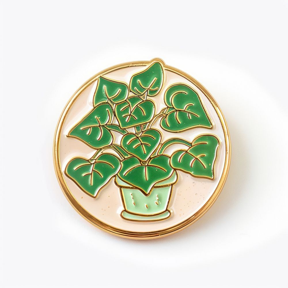 Green plant enamel pin | Free Photo - rawpixel