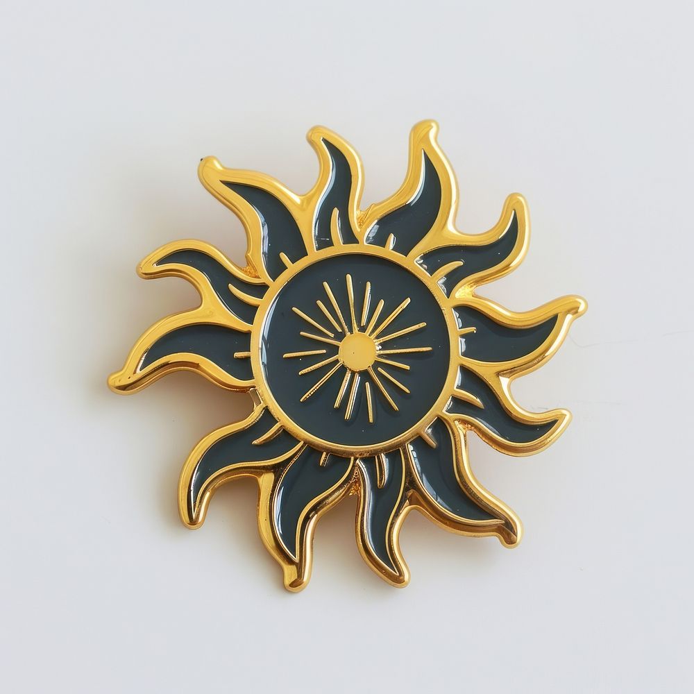 Elegant sun-shaped metal pin | Free Photo - rawpixel