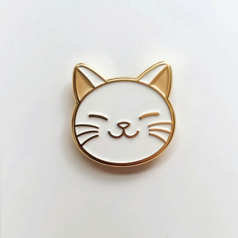 Cute gold cat pin | Free Photo - rawpixel