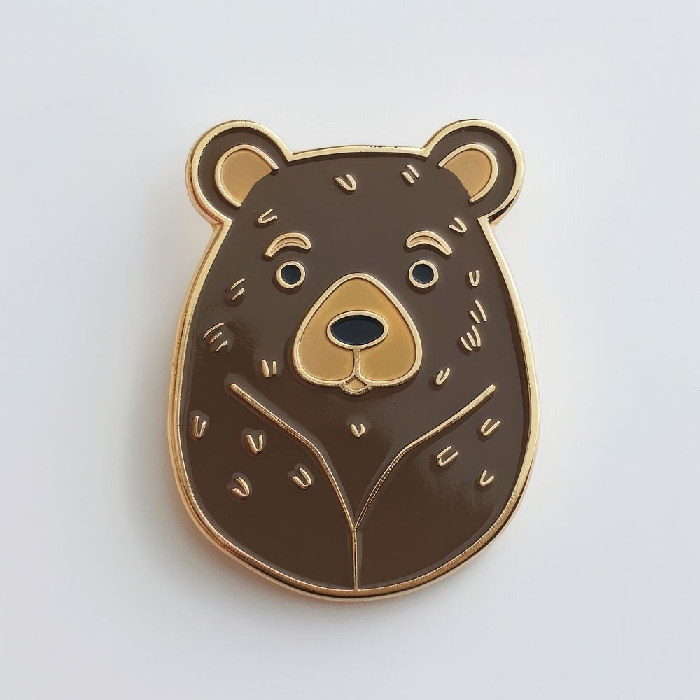 Cute bear enamel pin design | Free Photo - rawpixel