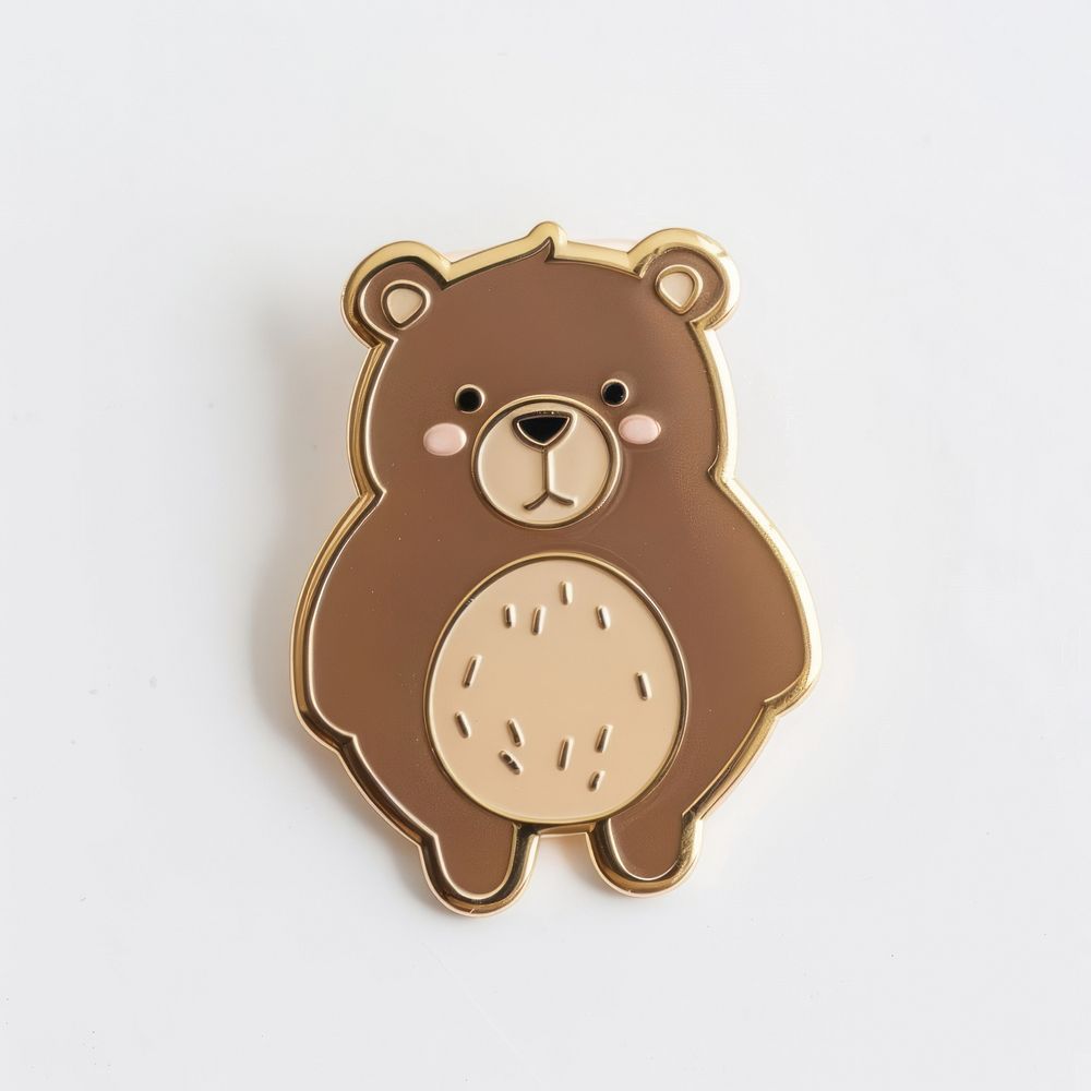 Cute bear enamel pin | Free Photo - rawpixel