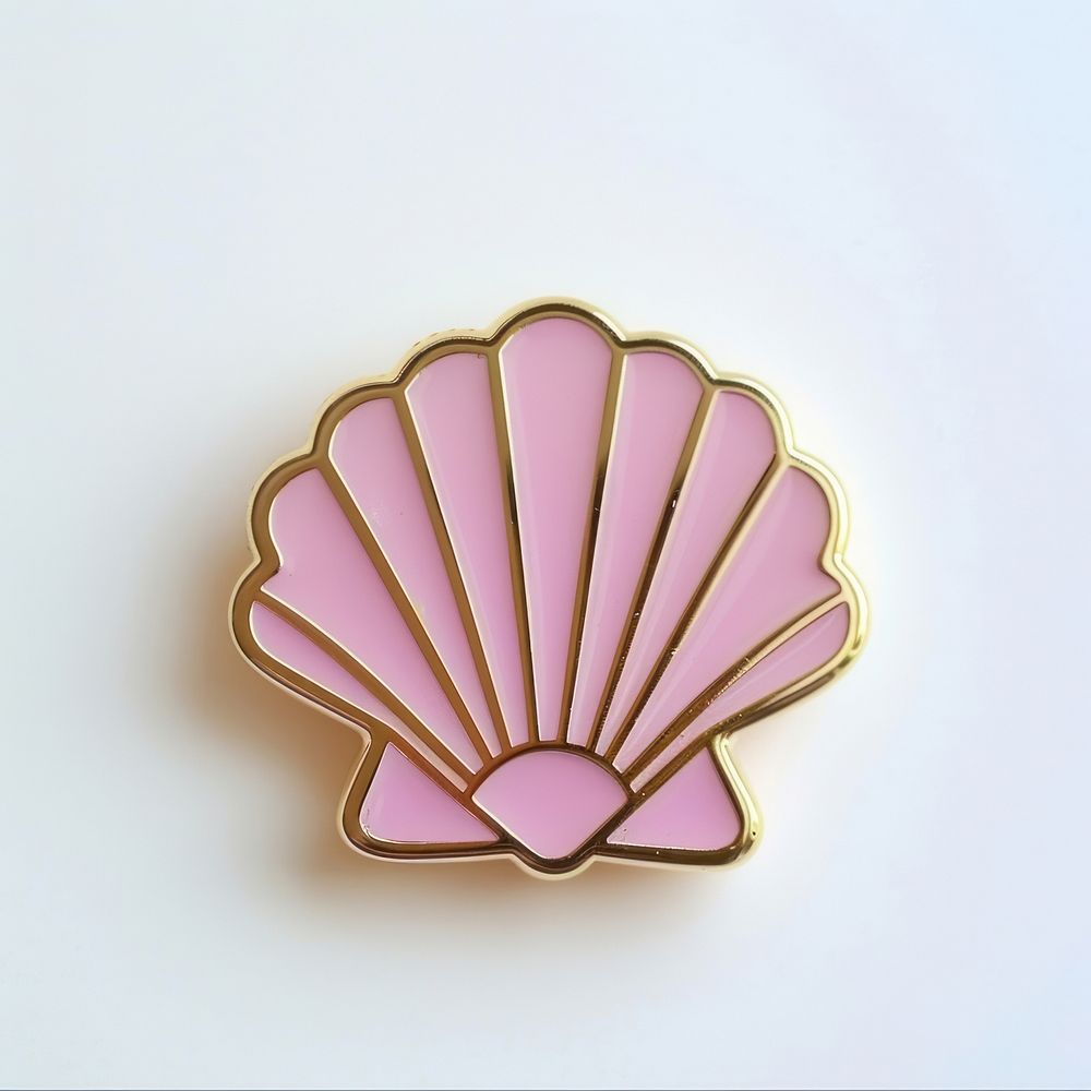 Pink seashell enamel pin | Free Photo - rawpixel