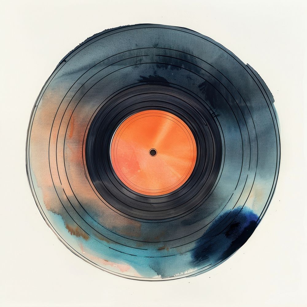Abstract watercolor vinyl record art | Free Photo Illustration - rawpixel
