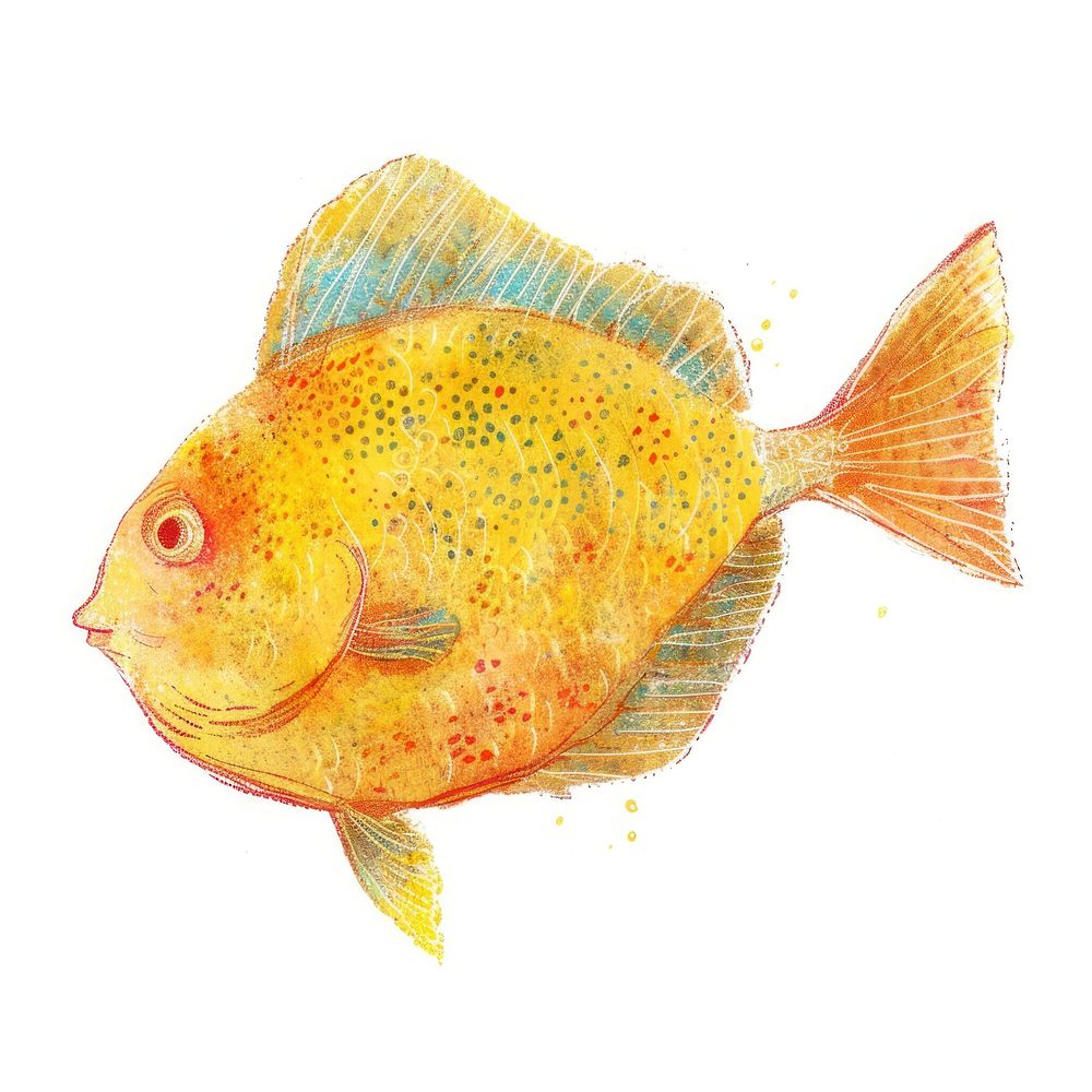 Flounder goldfish halibut animal. | Free Photo Illustration - rawpixel