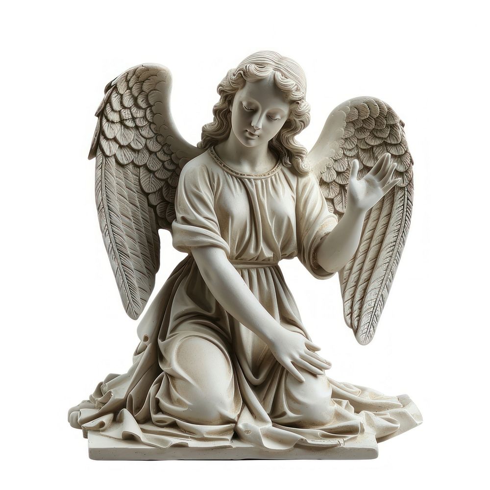 Elegant kneeling angel statue | Free Photo - rawpixel