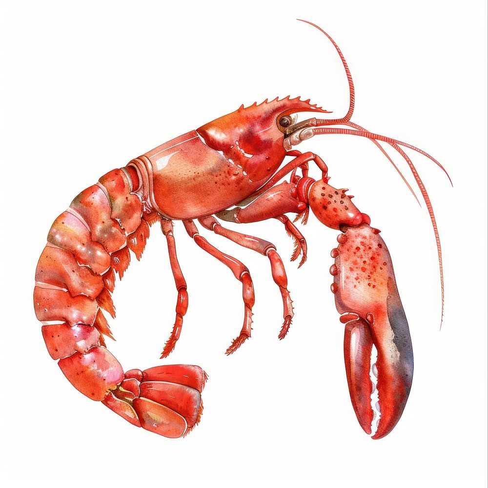 Detailed lobster watercolor illustration | Free Photo Illustration ...