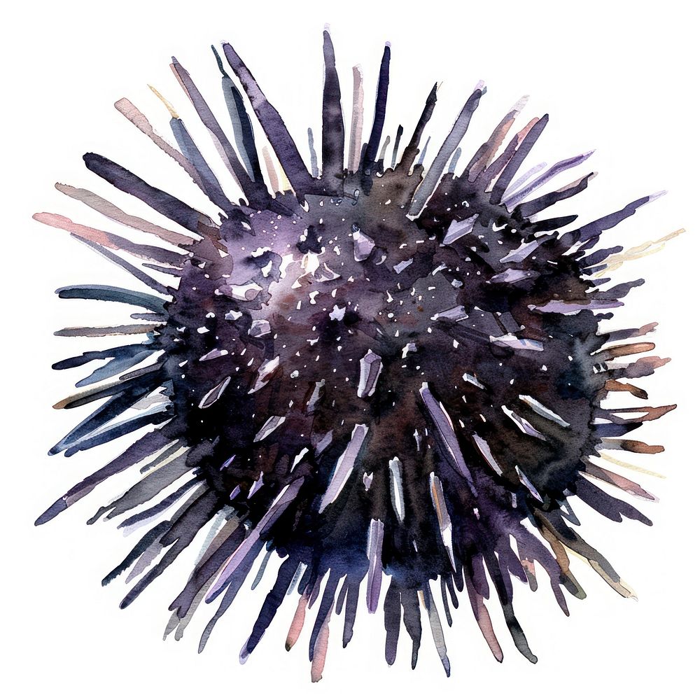 Watercolor sea urchin illustration | Free Photo Illustration - rawpixel