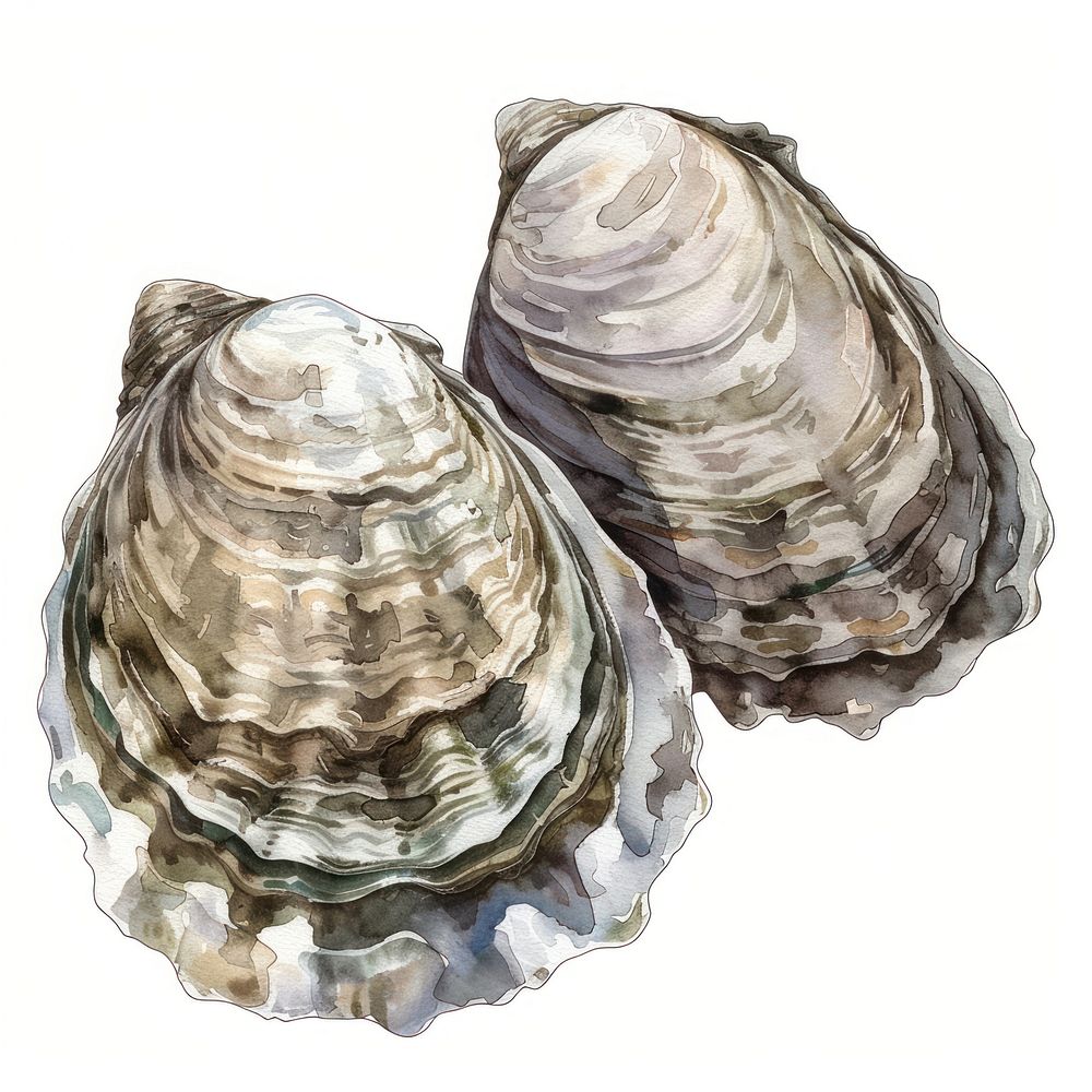Realistic watercolor oyster shell illustration | Free Photo ...