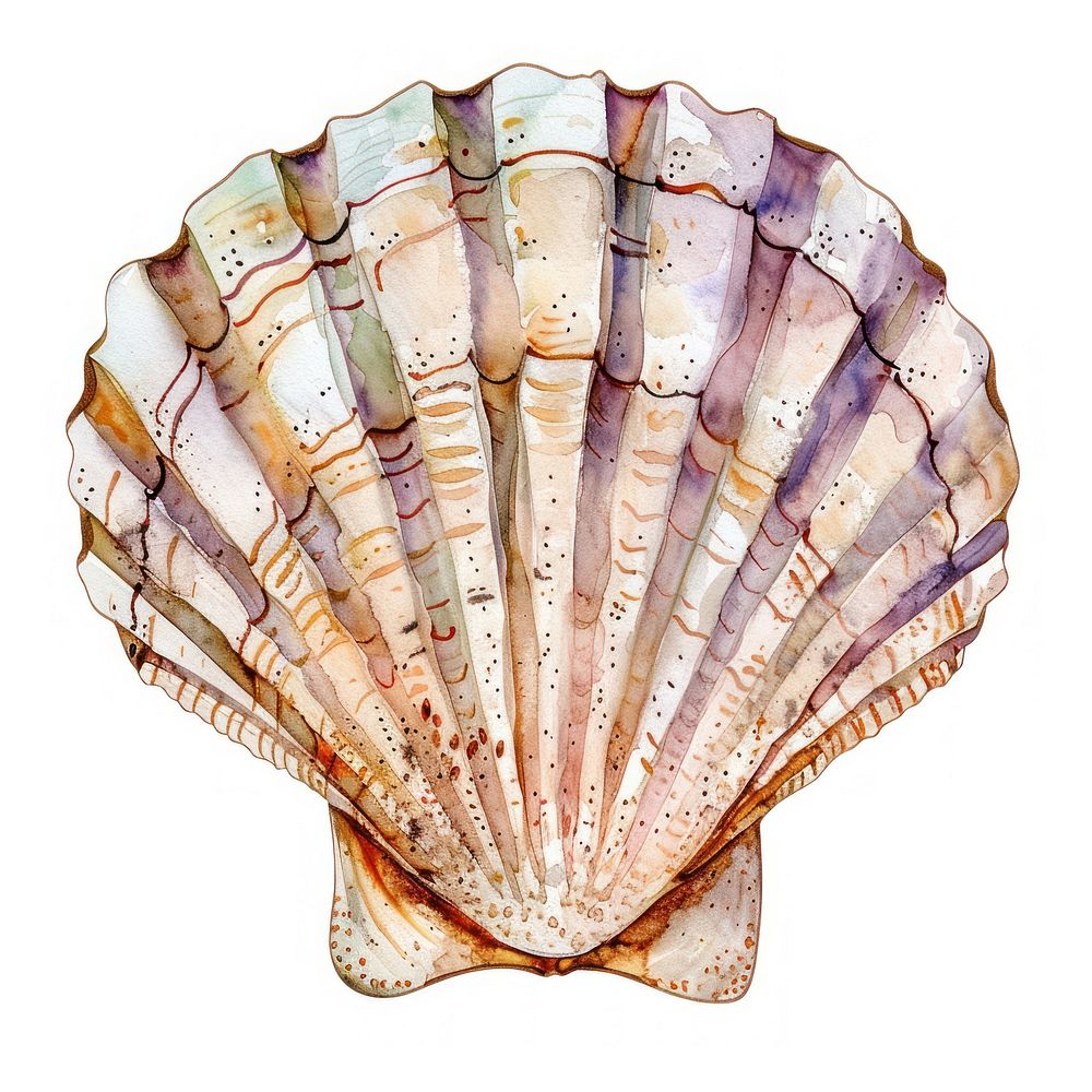 Watercolor seashell art illustration | Free Photo Illustration - rawpixel