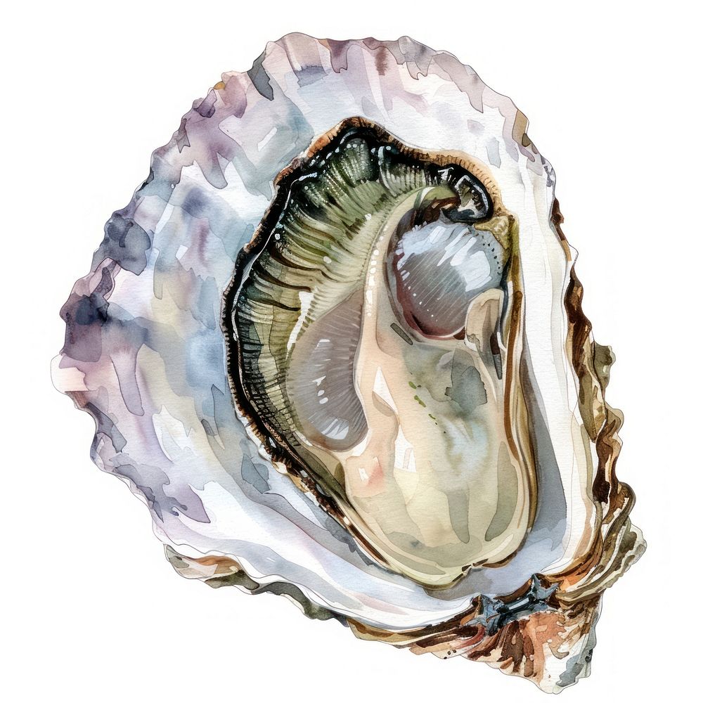 Watercolor oyster shell illustration | Free Photo Illustration - rawpixel