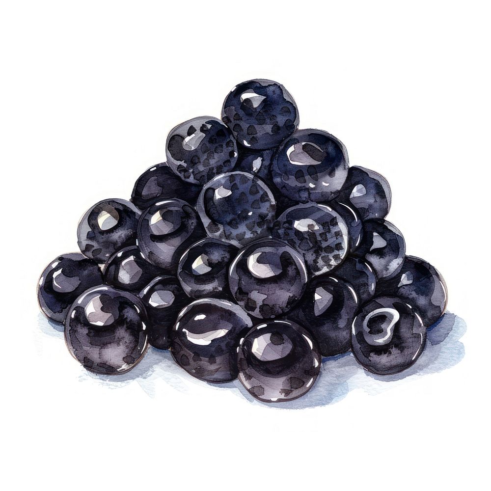Watercolor black tapioca pearls | Free Photo Illustration - rawpixel