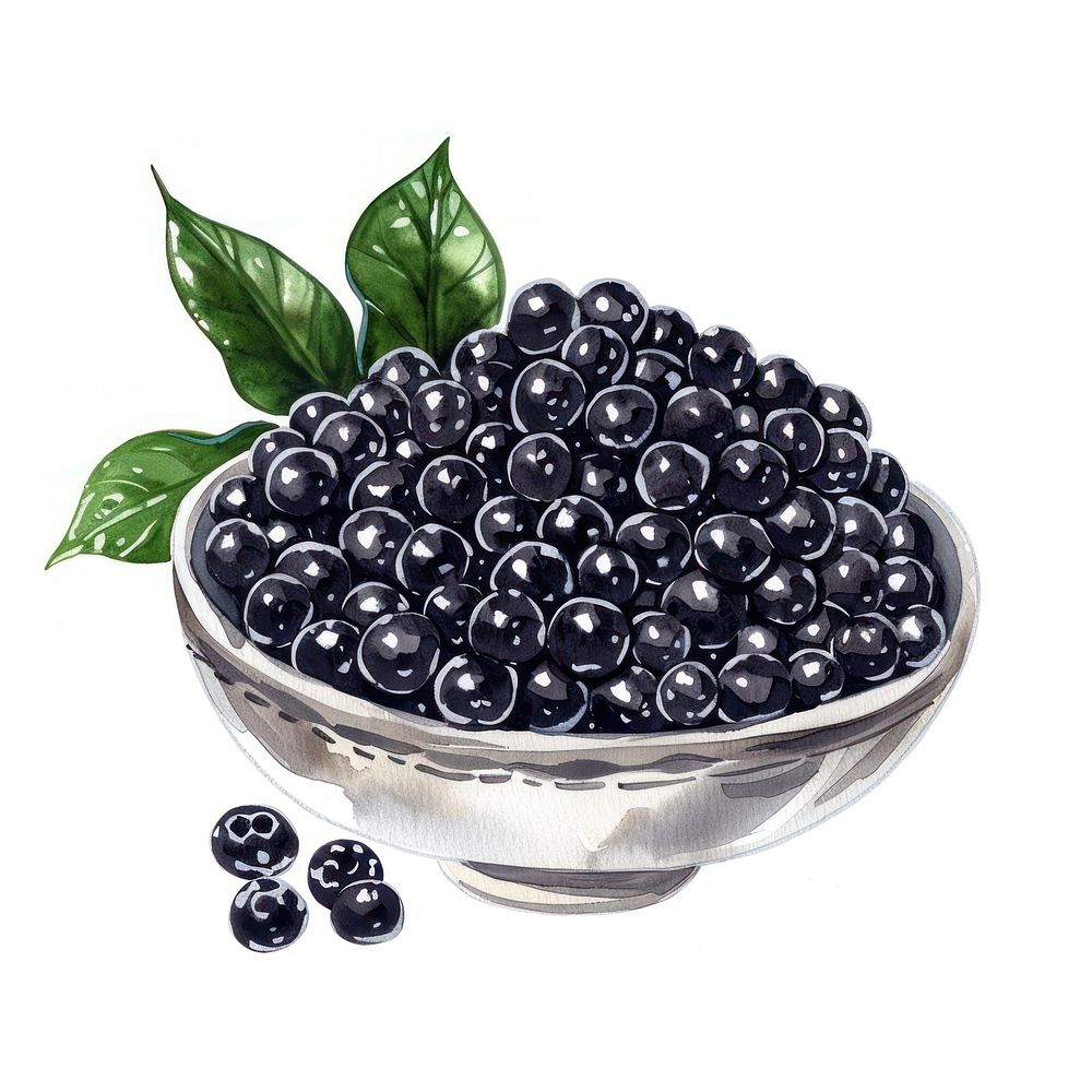 Fresh black tapioca pearls illustration | Free Photo Illustration - rawpixel