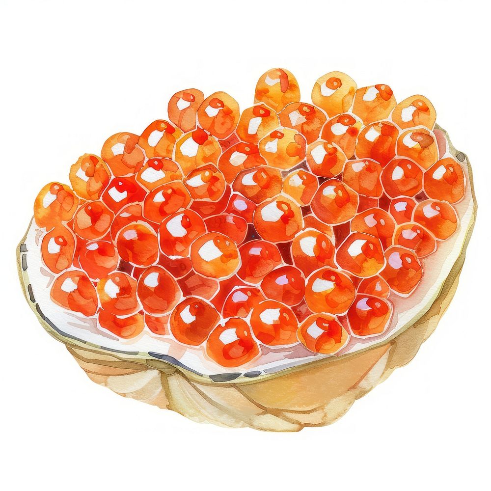 Vibrant watercolor caviar illustration | Free Photo Illustration - rawpixel
