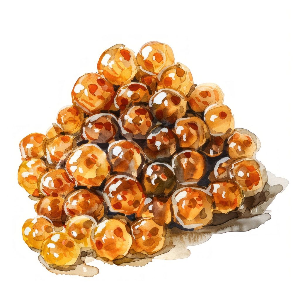 Watercolor tapioca pearls illustration | Free Photo Illustration - rawpixel