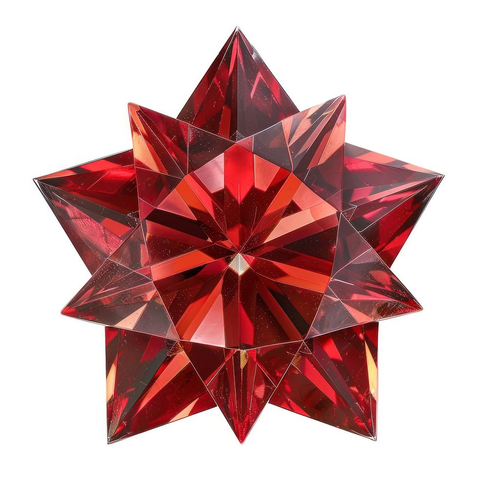 Geometric red crystal star | Free Photo - rawpixel