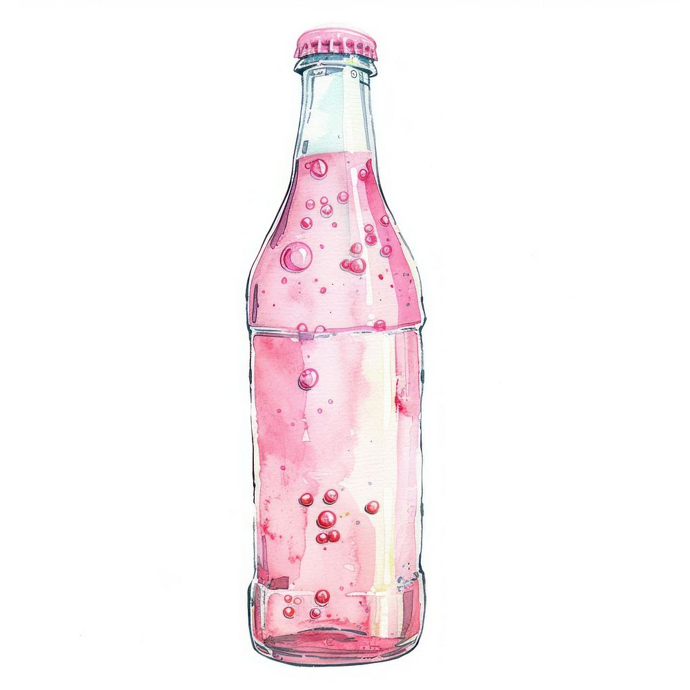 Vibrant pink soda bottle illustration | Free Photo Illustration - rawpixel