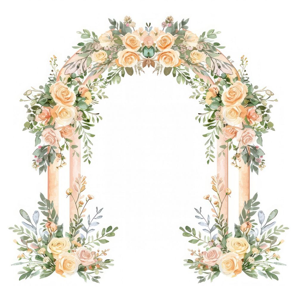 Elegant floral arch illustration | Free Photo Illustration - rawpixel