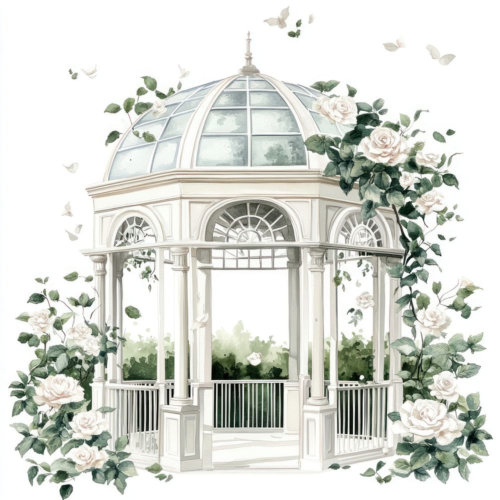 Elegant garden gazebo illustration | Free Photo Illustration - rawpixel