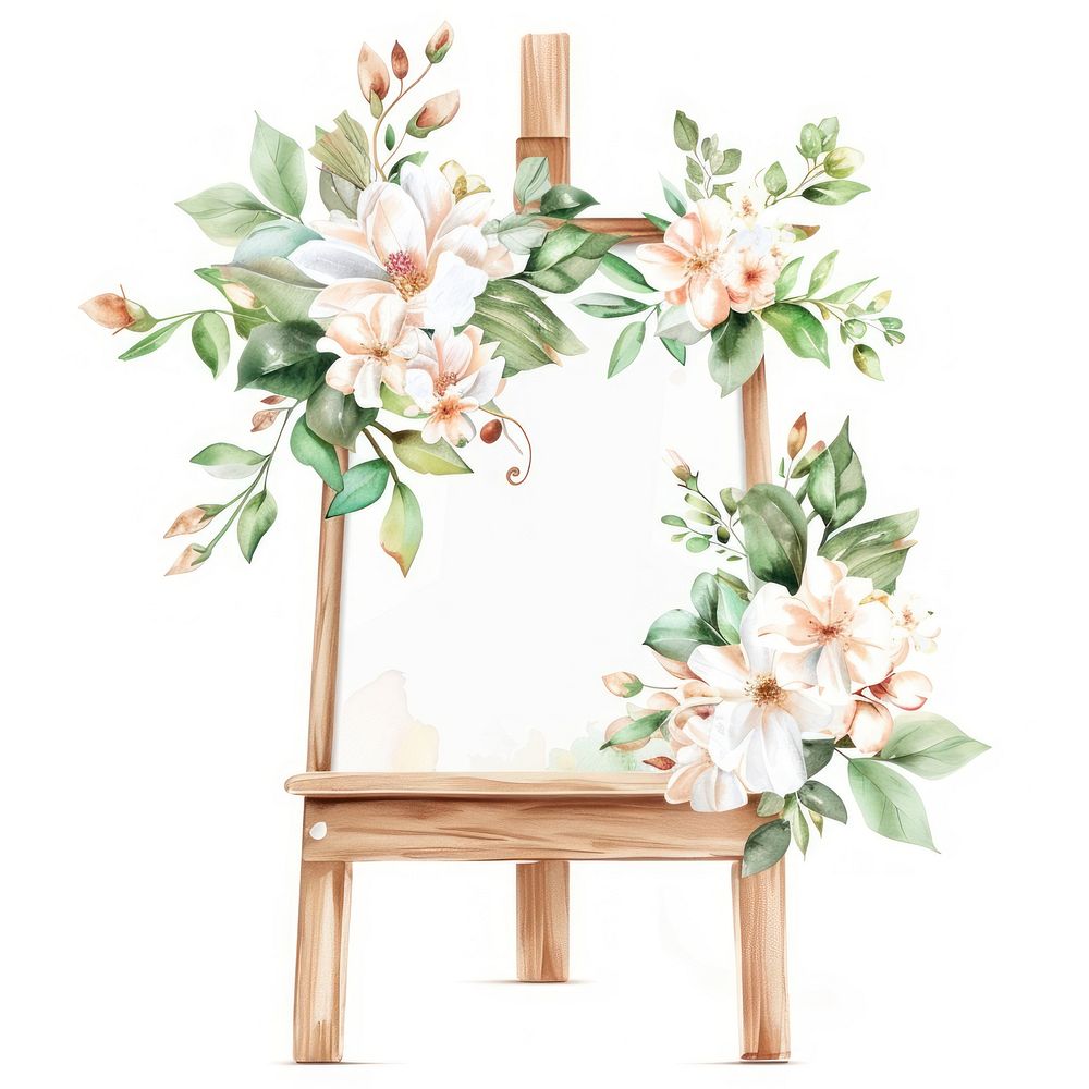 Floral easel with blooming flowers | Free Photo Illustration - rawpixel