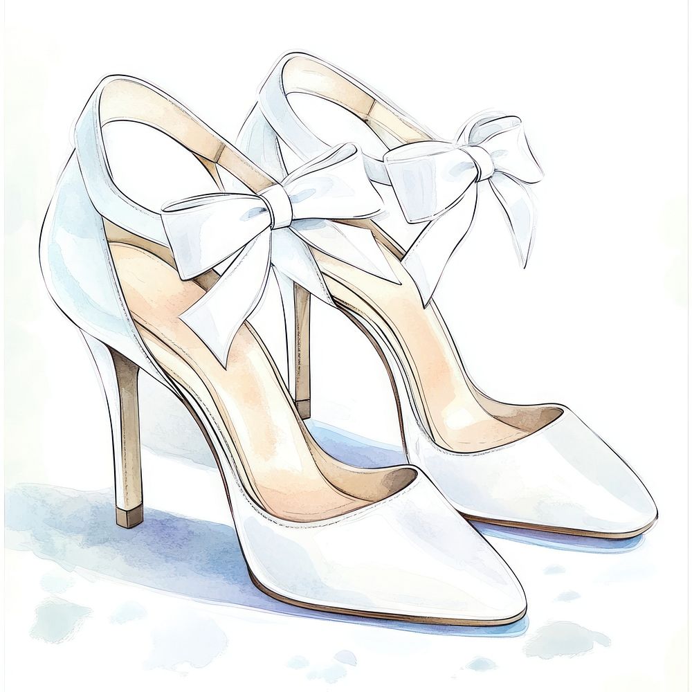Elegant white high heels illustration | Free Photo Illustration - rawpixel