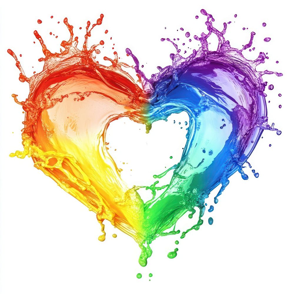 Rainbow splash art effect heart. | Free Photo - rawpixel