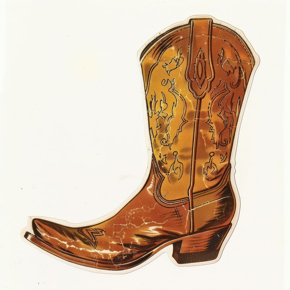 Vintage cowboy boot illustration | Free Photo Illustration - rawpixel