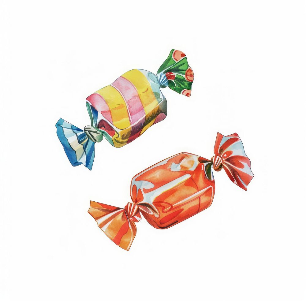 Colorful wrapped candies illustration | Free Photo Illustration - rawpixel