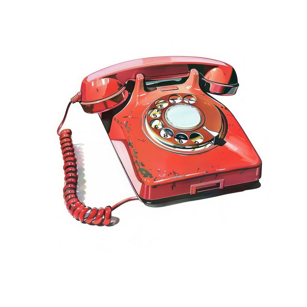 Vintage red rotary dial telephone | Free Photo Illustration - rawpixel