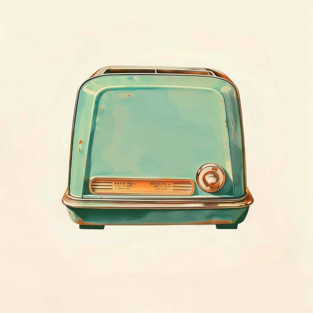 Vintage teal toaster illustration | Free Photo Illustration - rawpixel