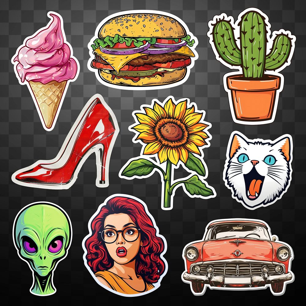 Retro sticker design element remix | Free Photo - rawpixel